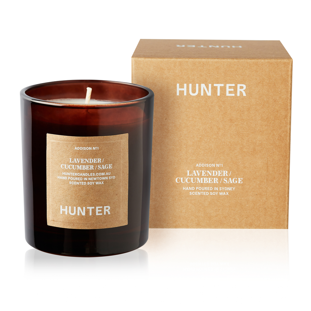 ADDISON | lavender + cucumber + sage scented candle | Hunter Candles