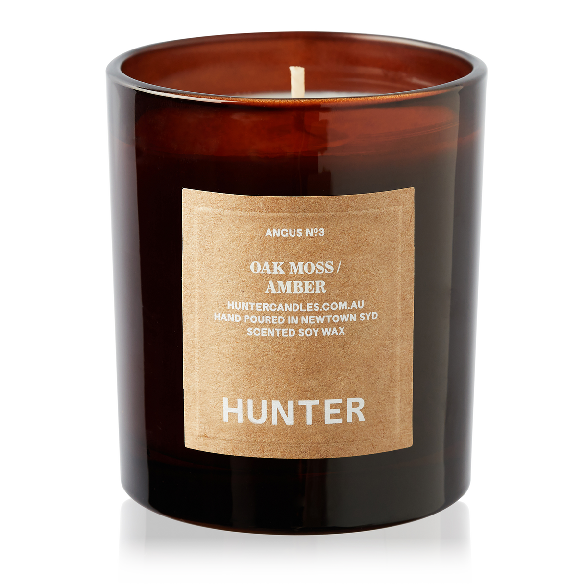 ANGUS | oak moss + amber scented candle | Hunter Candles