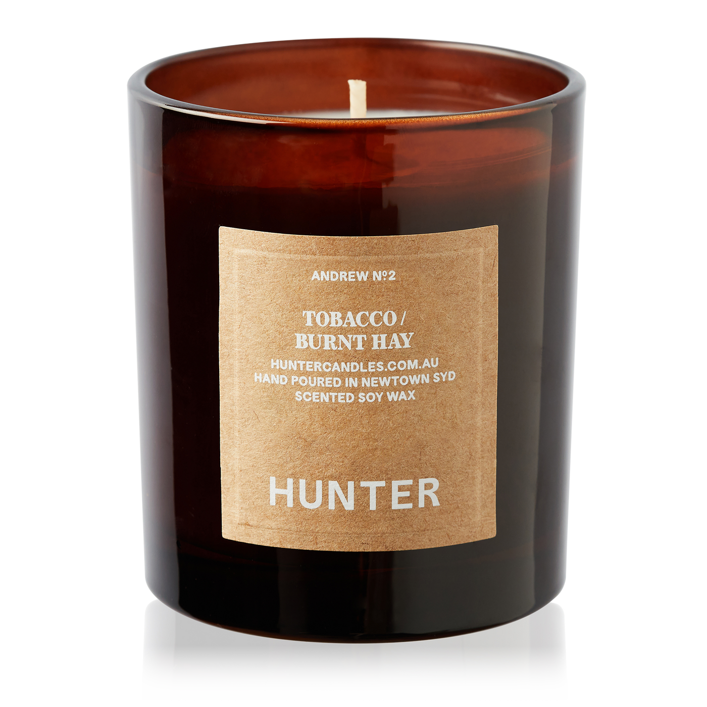 ANDREW | tobacco + burnt hay scented candle| Hunter Candles